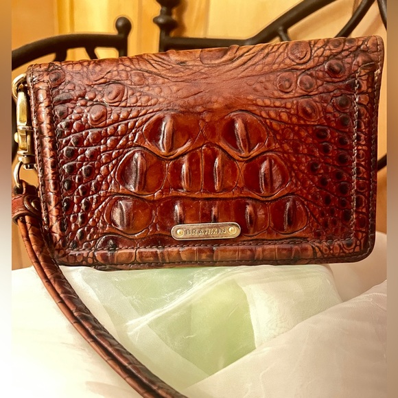 Brahmin | Bags | Brahmin Tan Crocodile Embossed Clutch | Poshmark